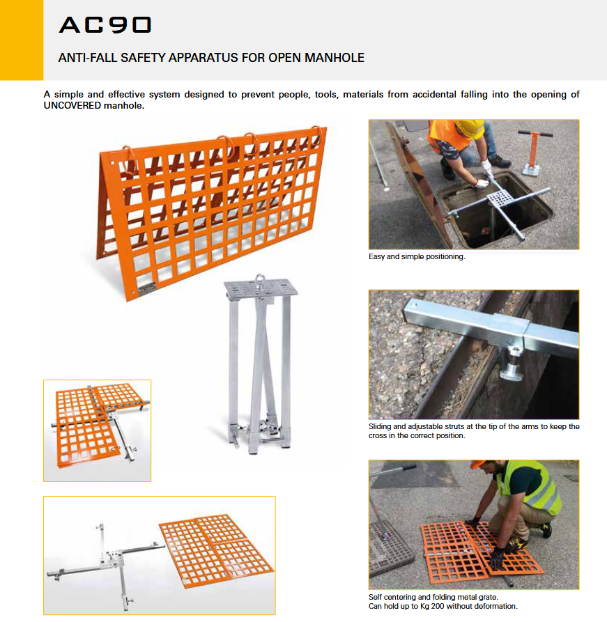 ITALIFTERS AC90 | Anti-Fall Safety Apparatus for Open Manholes ...